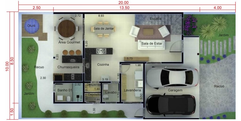 3 Bedrooms Home Design 10x20 Meters - Home Ideas