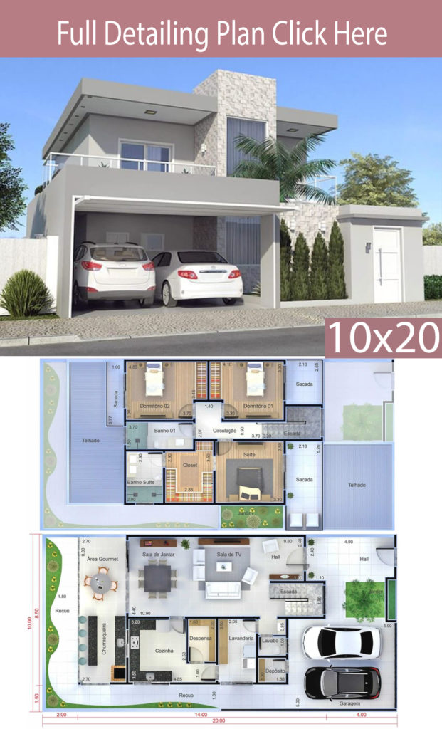 Home Design Plan 10x20 Meters - Home Ideas