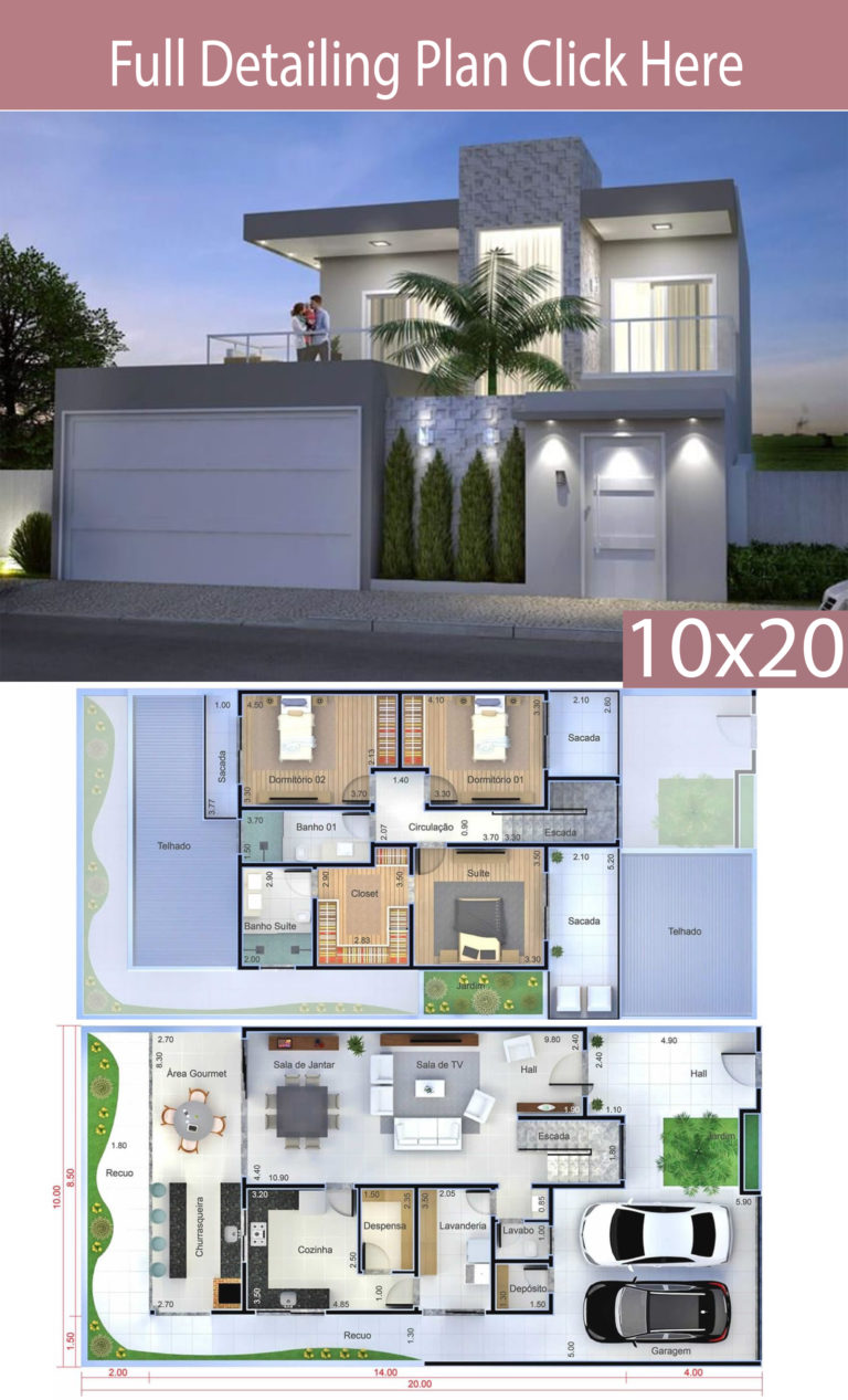 Home Design Plan 10x20 Meters - Home Ideas