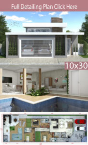 Home design 10x30m with 3 bedrooms - Home Ideas