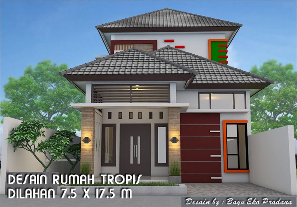 Home design plan 7.5x17.5m with 3 Bedrooms - Home Ideas