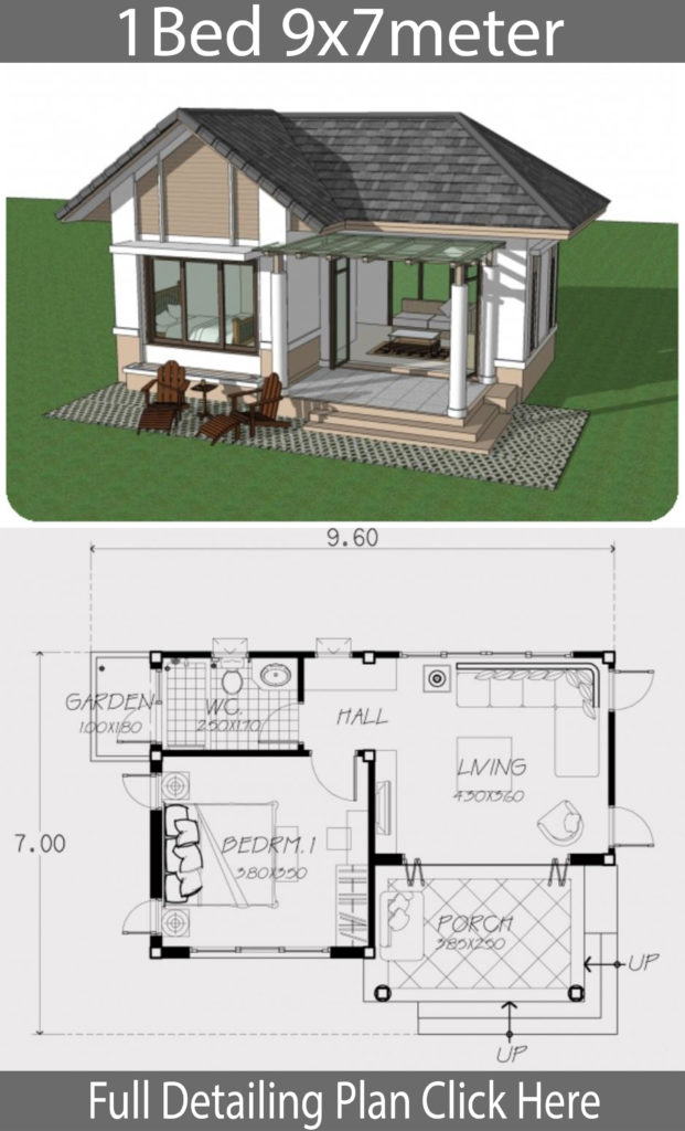 Home design plan 9x7m with one bedroom - Home Ideas