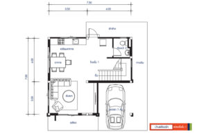 House design 7.5x7m with 3 bedrooms - Home Ideas