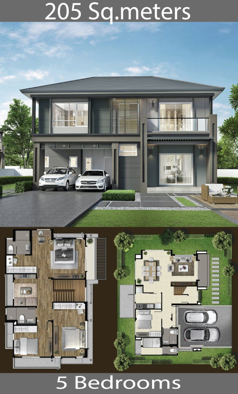 205 Sq.M House ideas with 5 bedrooms - Home Ideas