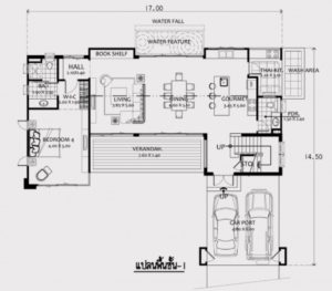 Home design plan 17x14m with 4 bedrooms - Home Ideas
