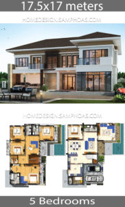 House Plans idea 17.5x17 with 5 bedrooms - Home Ideas