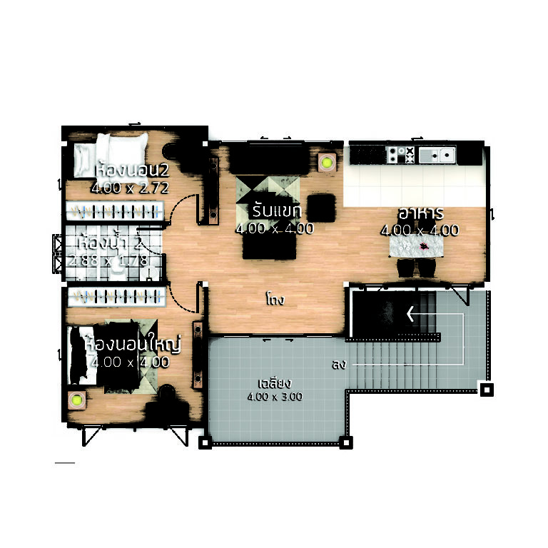 House Plans Design 12x9 with 3 bedrooms - Home Ideas