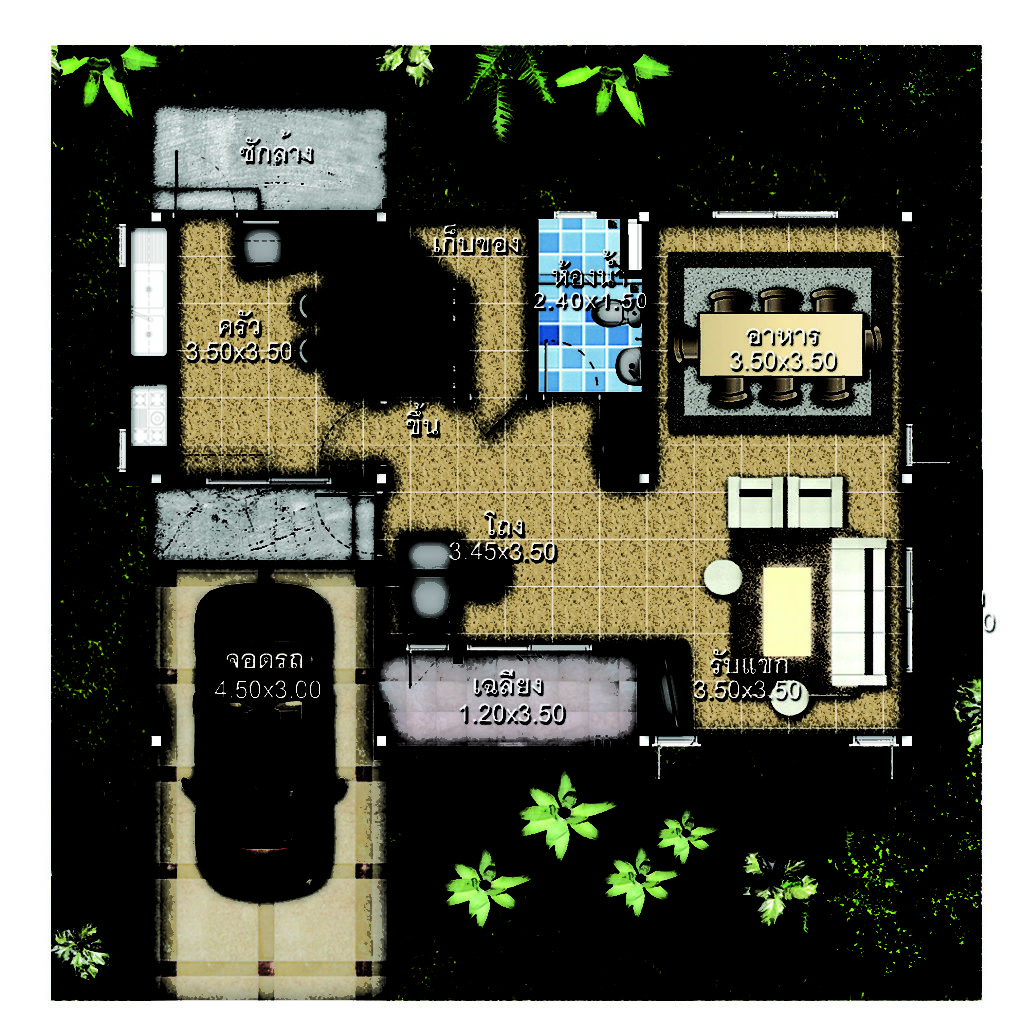 House Design Plans Idea 10x7 with 3 bedrooms - Home Ideas