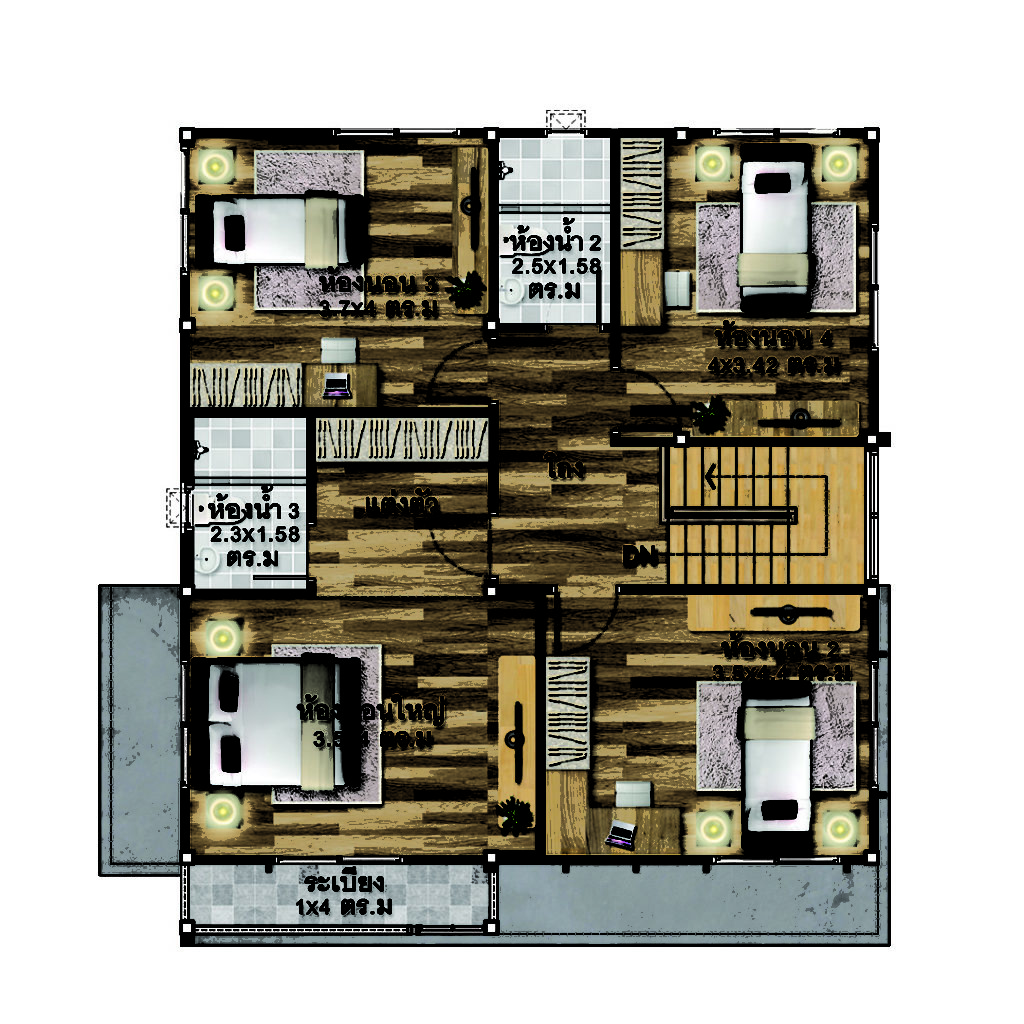 House Design Plans Idea 10x9.5 with 5 bedrooms - Home Ideas