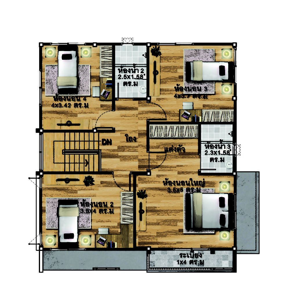House design Plans Idea 10x9.5 with 5 bedrooms - Home Ideas
