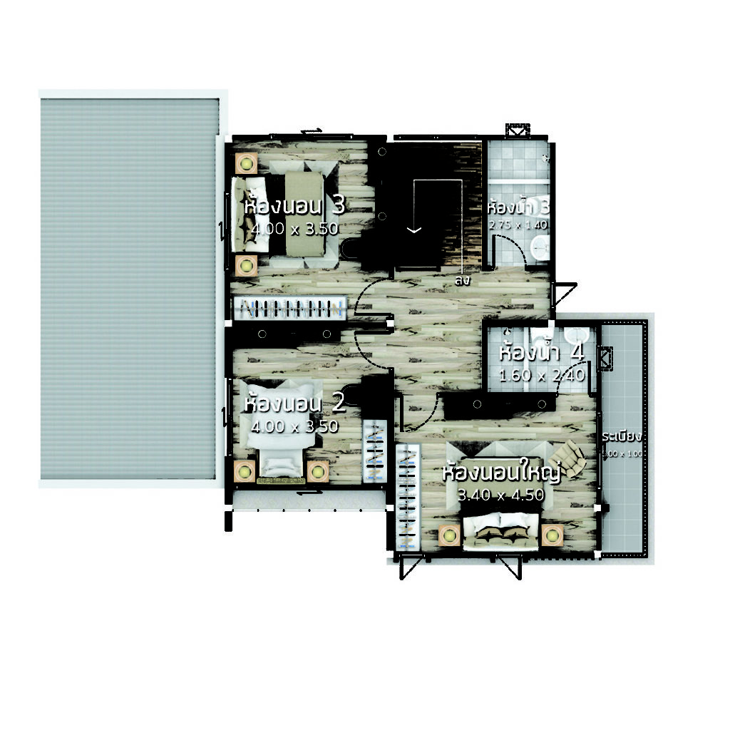 House design Plans Idea 12x9 with 4 bedrooms - Home Ideas