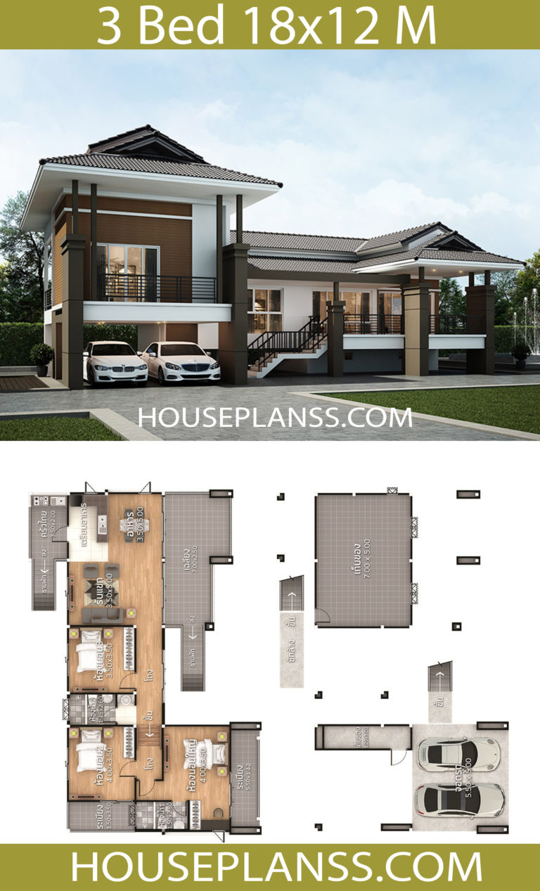 House Design Plans 18x12 with 3 bedrooms - Home Ideas