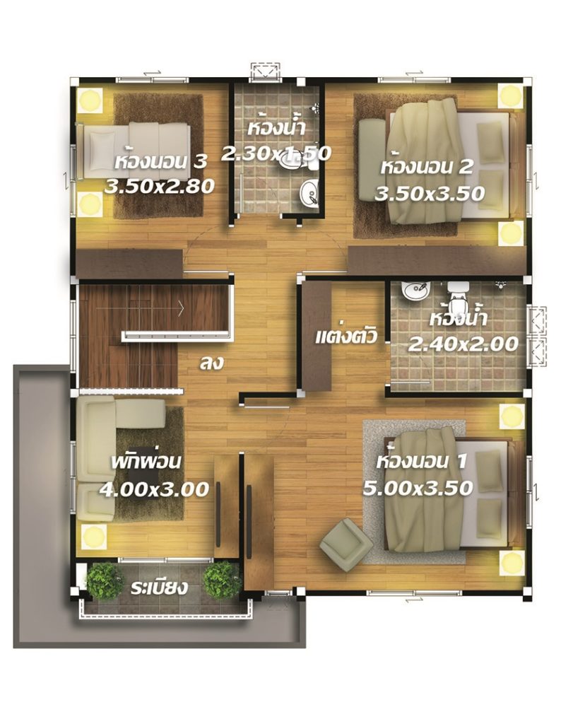 House design plans Idea 9x10 with 3 bedrooms - Home Ideas